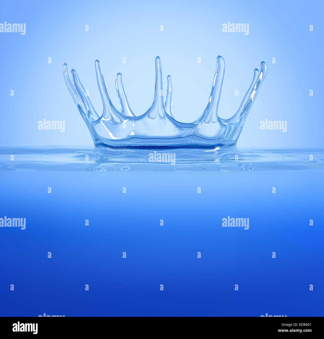 Blue spray of crown hi-res stock photography and images - Alamy