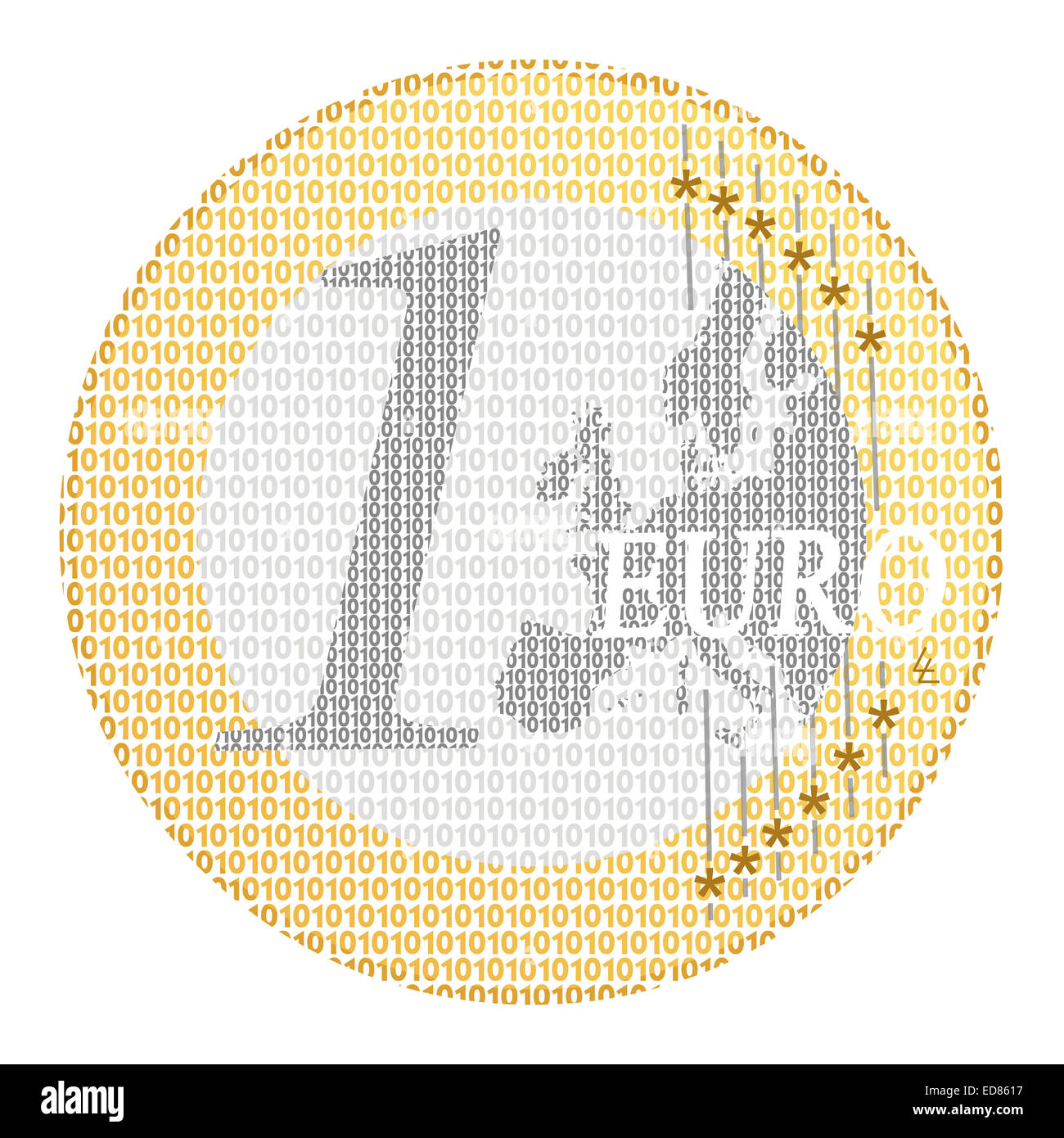 euro coin in digital form as e-payment Stock Photo - Alamy