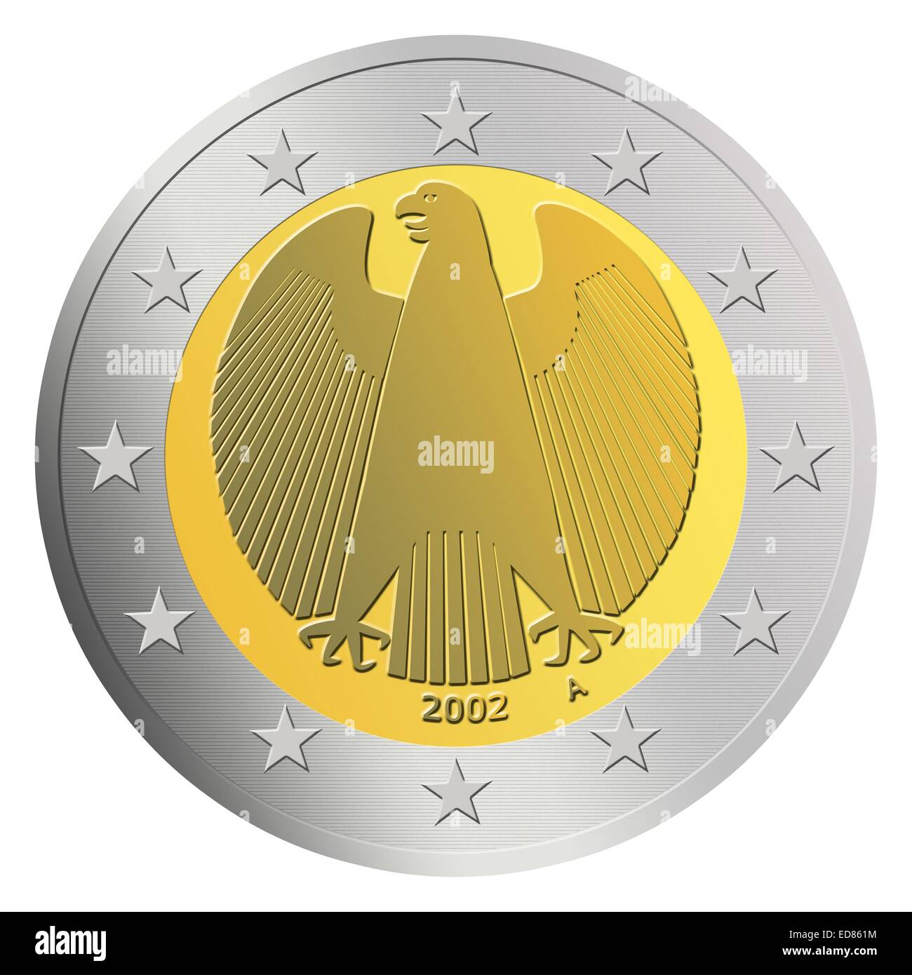 German Two Euro Coin Stock Photo - Alamy