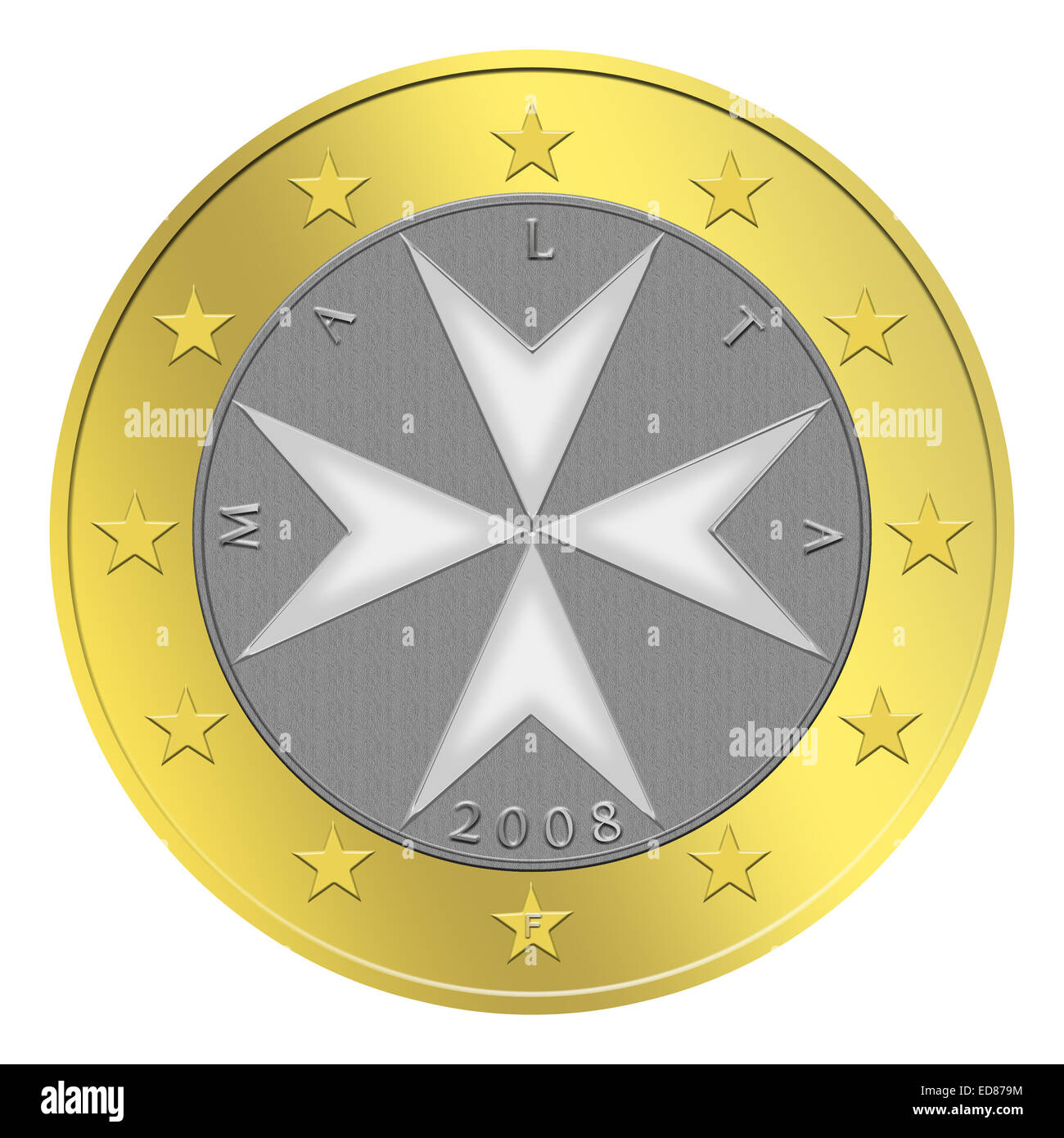 Maltese National Euro Coin Stock Photo - Alamy