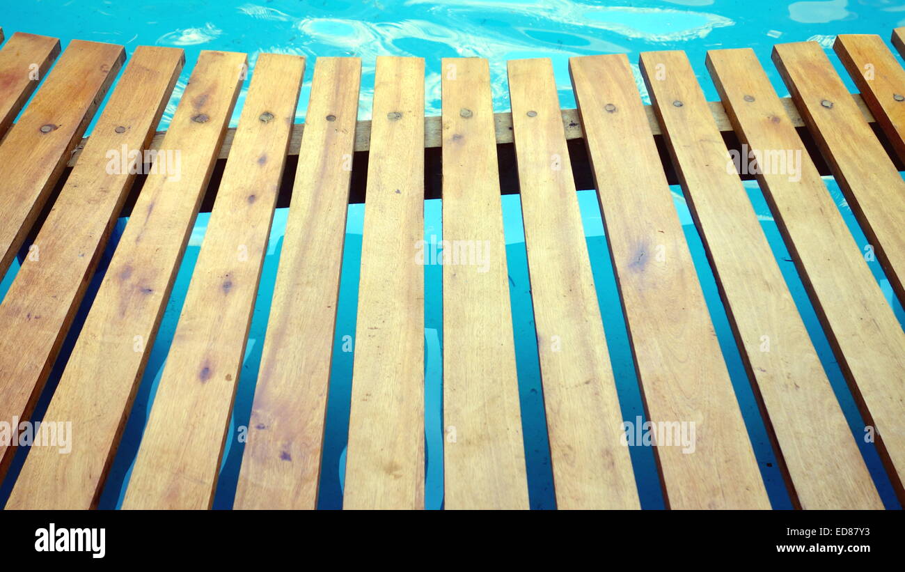 Wooden planks and water Stock Photo - Alamy