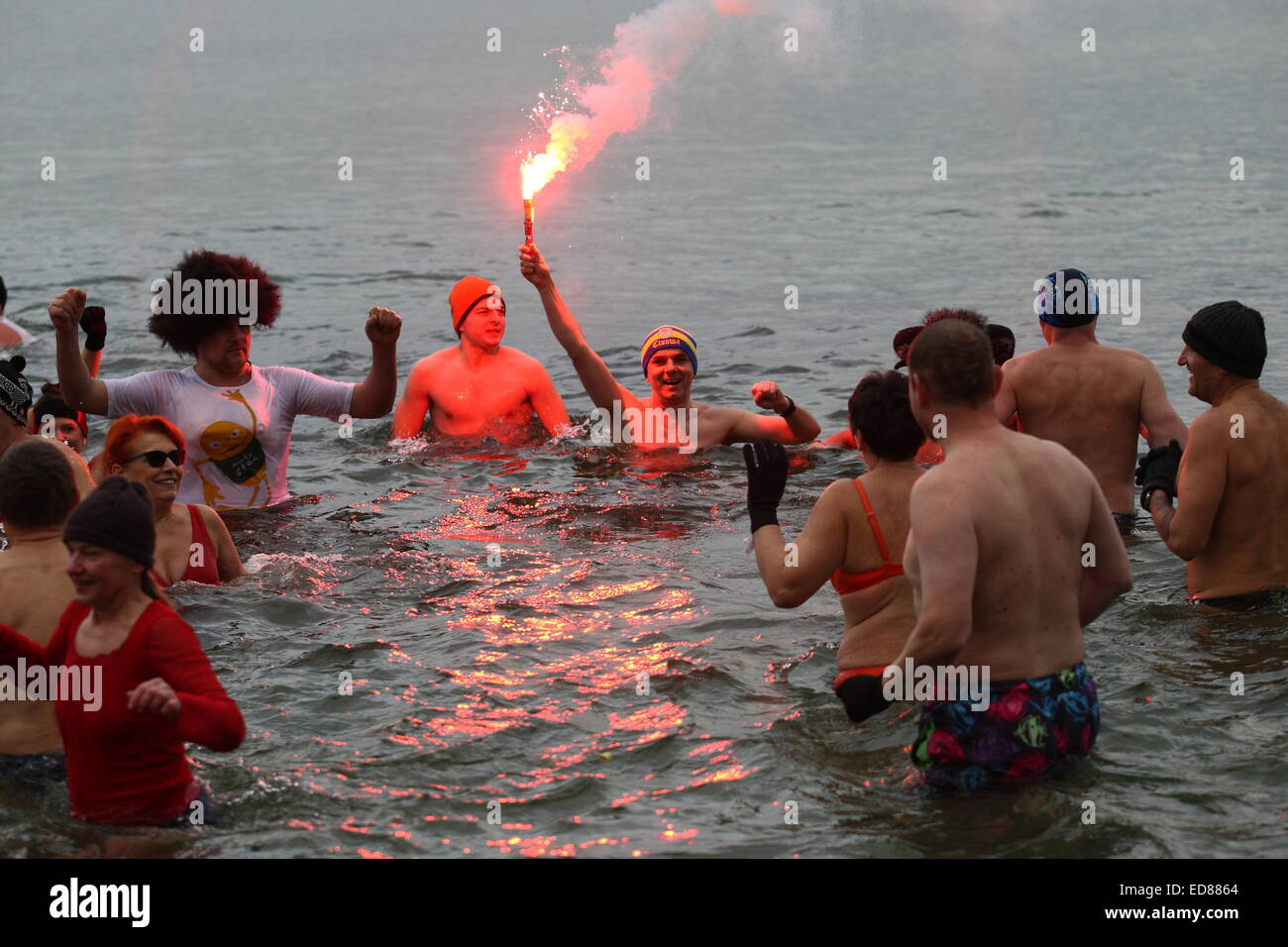 Gdynia, Poland 1st, Jan. 2015 Gdynia Walrus Club memebers welcome New ...