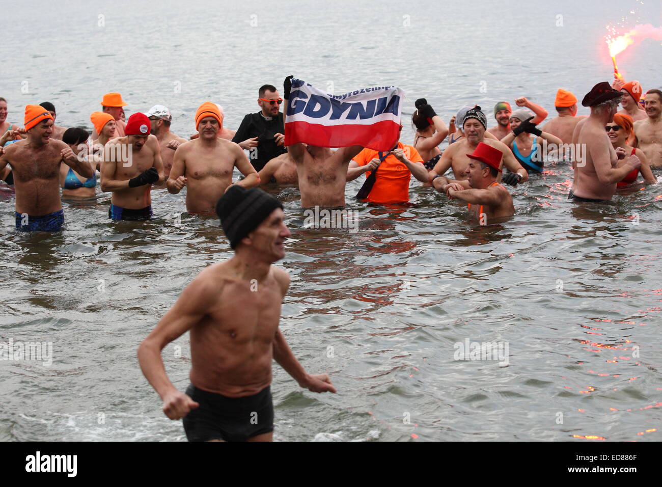 Gdynia, Poland 1st, Jan. 2015 Gdynia Walrus Club memebers welcome New ...