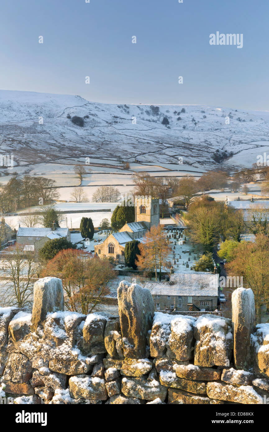 Burnsall village on the River Wharfe in Wharfedale, The Yorkshire Dales ...