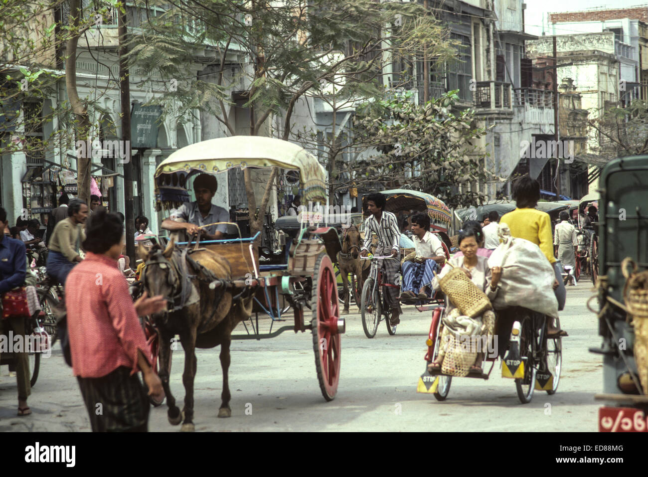 A street scene in Mandalay, Burma (Myanmar), in 1986 Stock Photo - Alamy