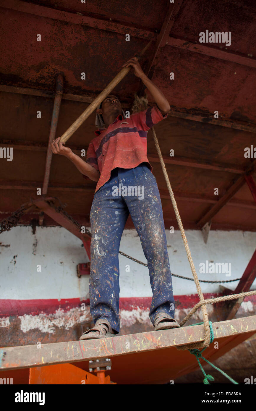 Shipyard workers near the Buriganga River in Dhaka.There are more than ...