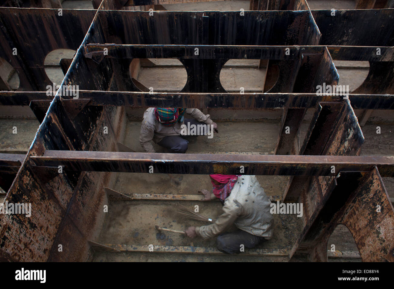 Shipyard workers near the Buriganga River in Dhaka.There are more than ...