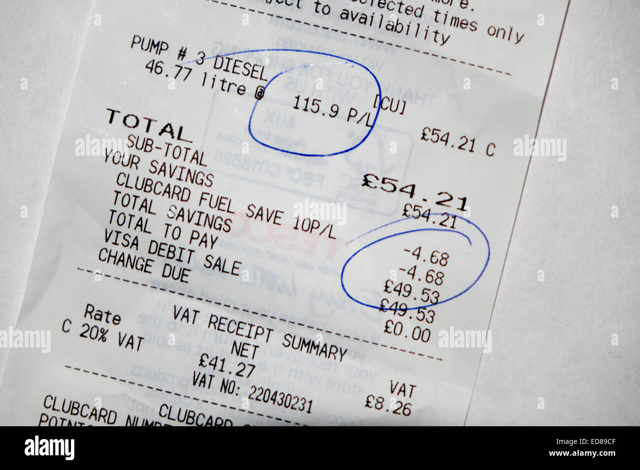 Fuel receipt price hi-res stock photography and images - Alamy