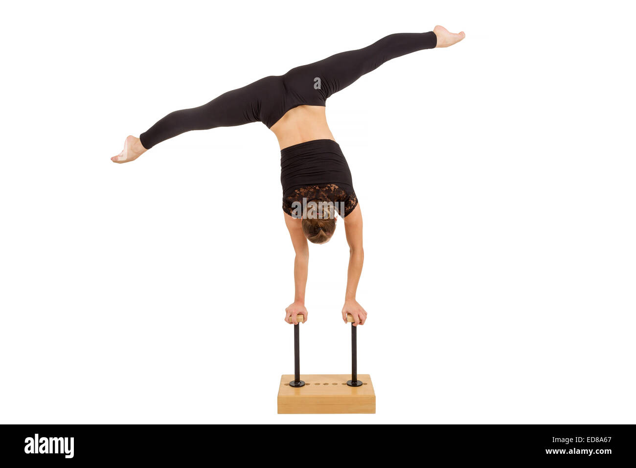 beauty contortionist practicing gymnastic yoga isolated on white ...