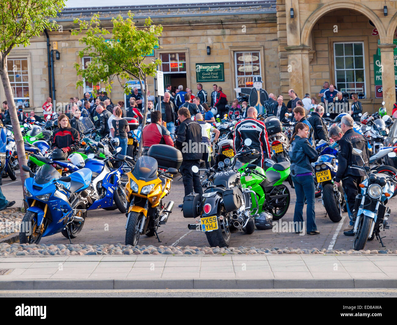 A large meeting of motorcyclists at Whitby North Yorkshire UK Stock ...