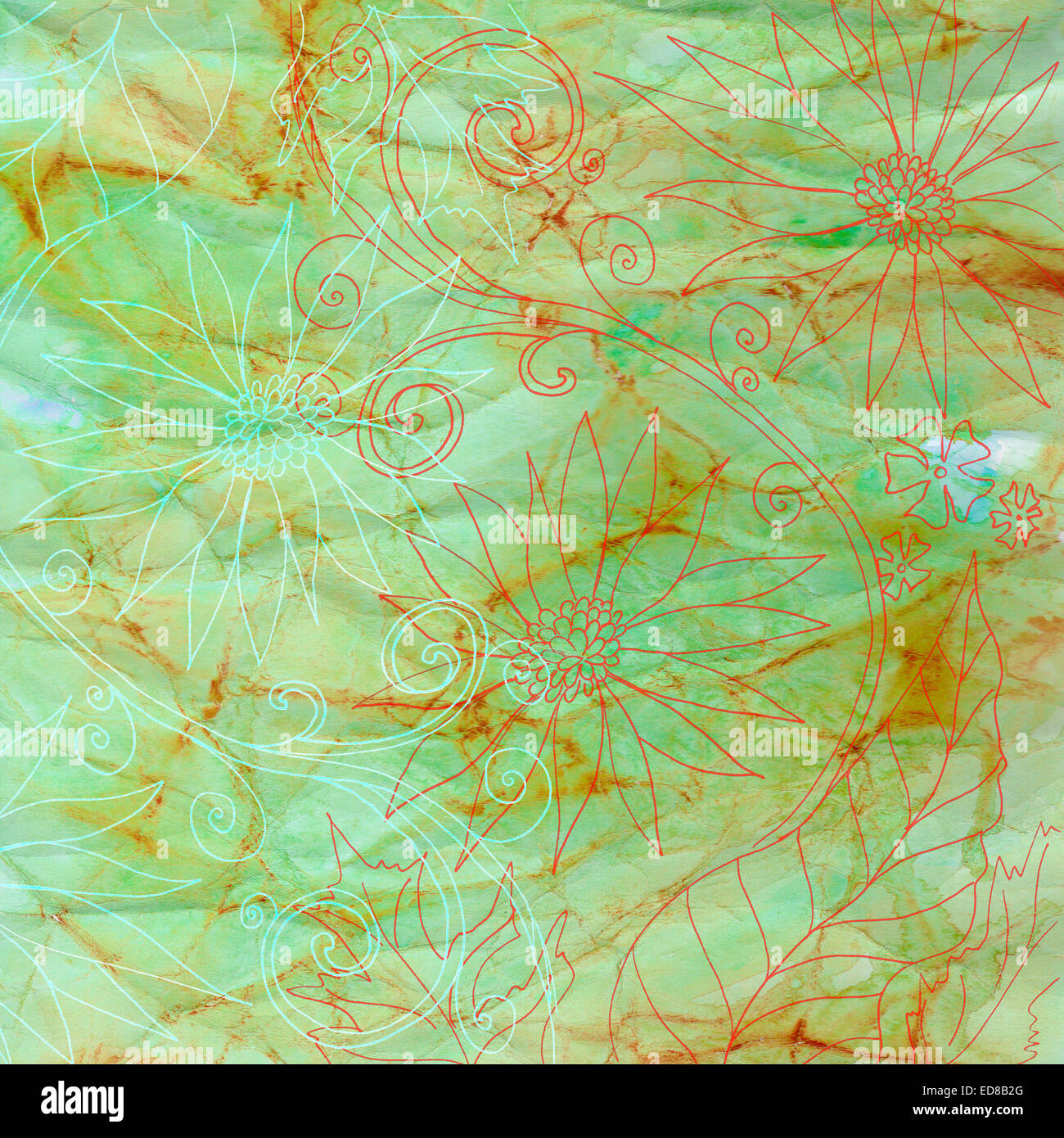 Monochrome background with a thin flower pattern Stock Photo - Alamy