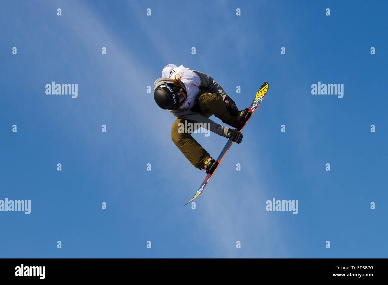 ISTANBUL, TURKEY - DECEMBER 20, 2014: Eric Willett jump in FIS ...