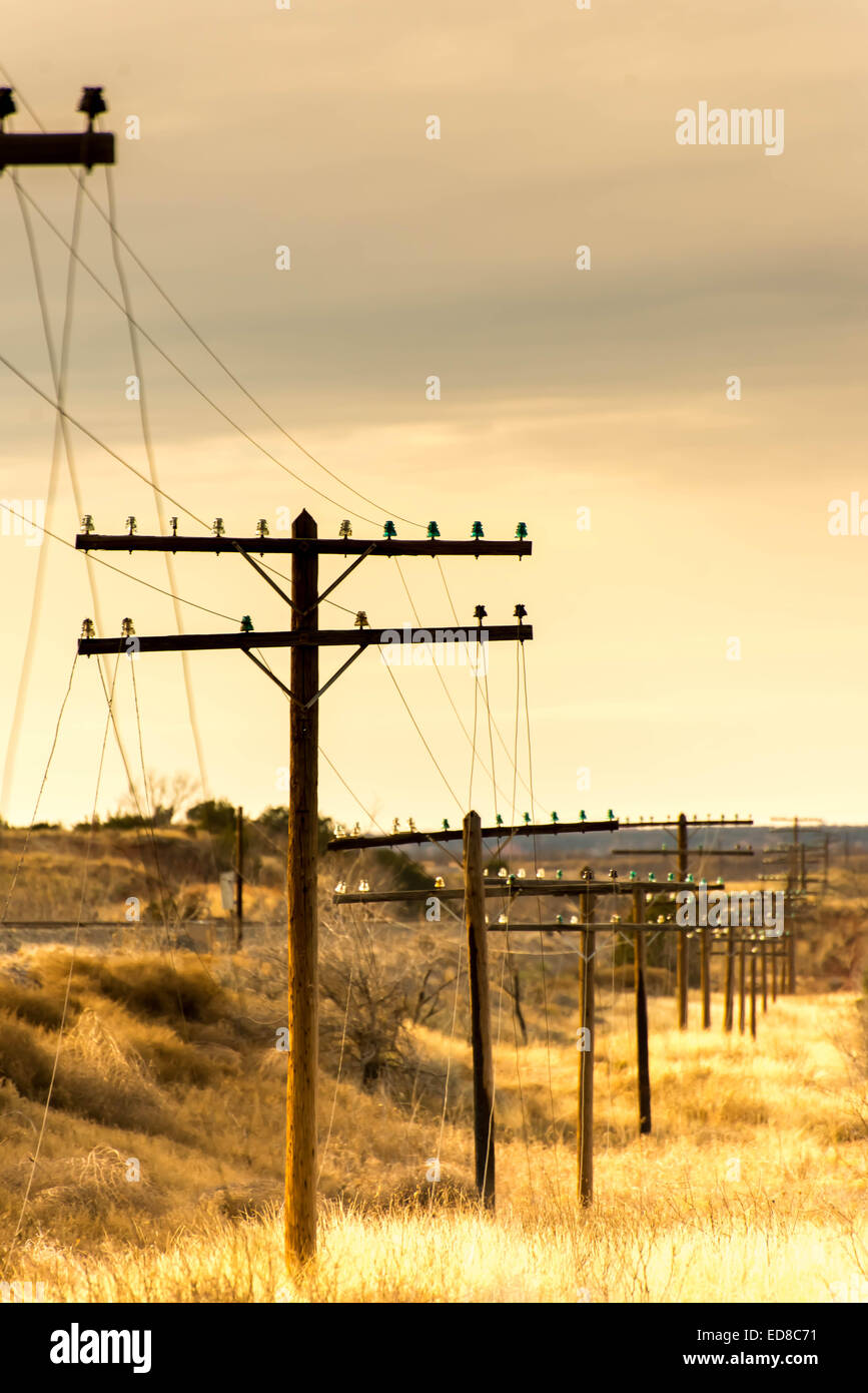 Power lines on poles pole hi-res stock photography and images - Alamy