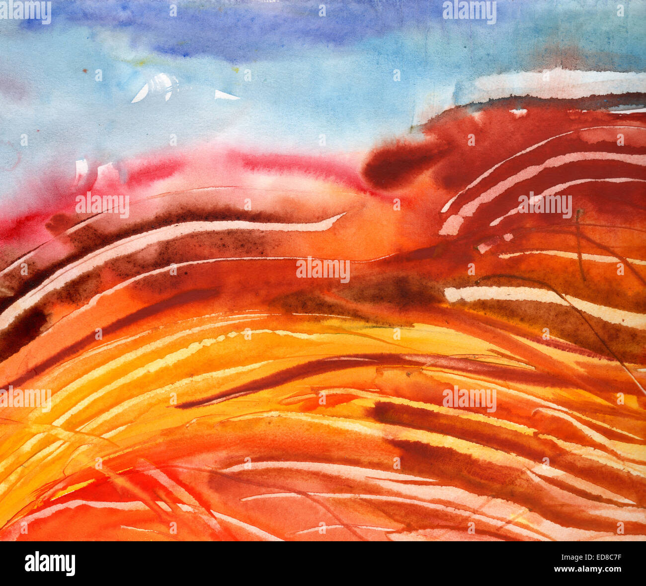 Colorful water color pouring on a paper Stock Photo - Alamy