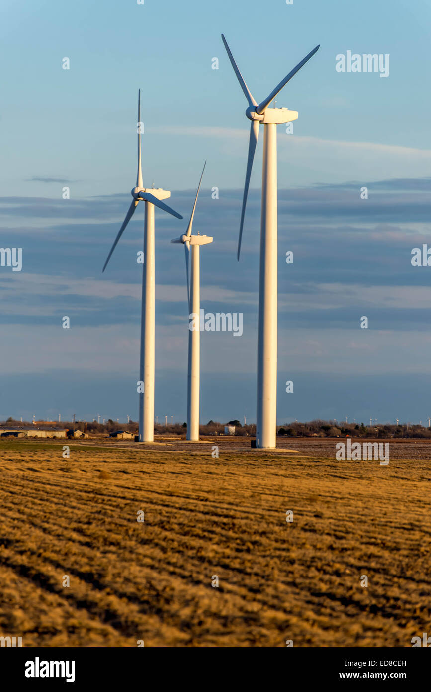 renewable energy wind turbines in rural hay fields Stock Photo - Alamy