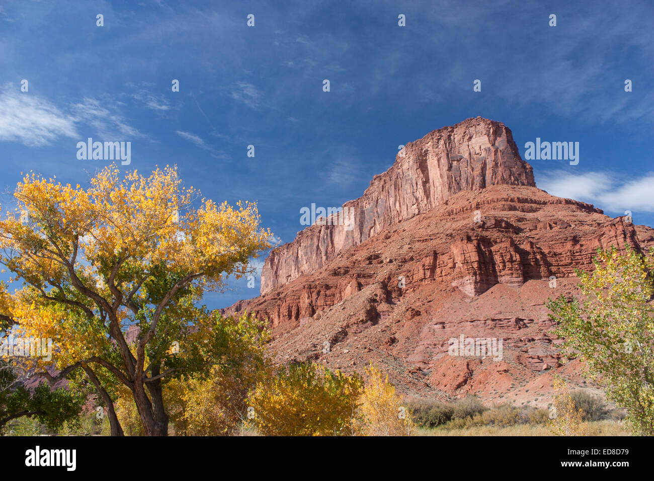 USA, Utah, near Moab, Butte along highway 128 Stock Photo - Alamy