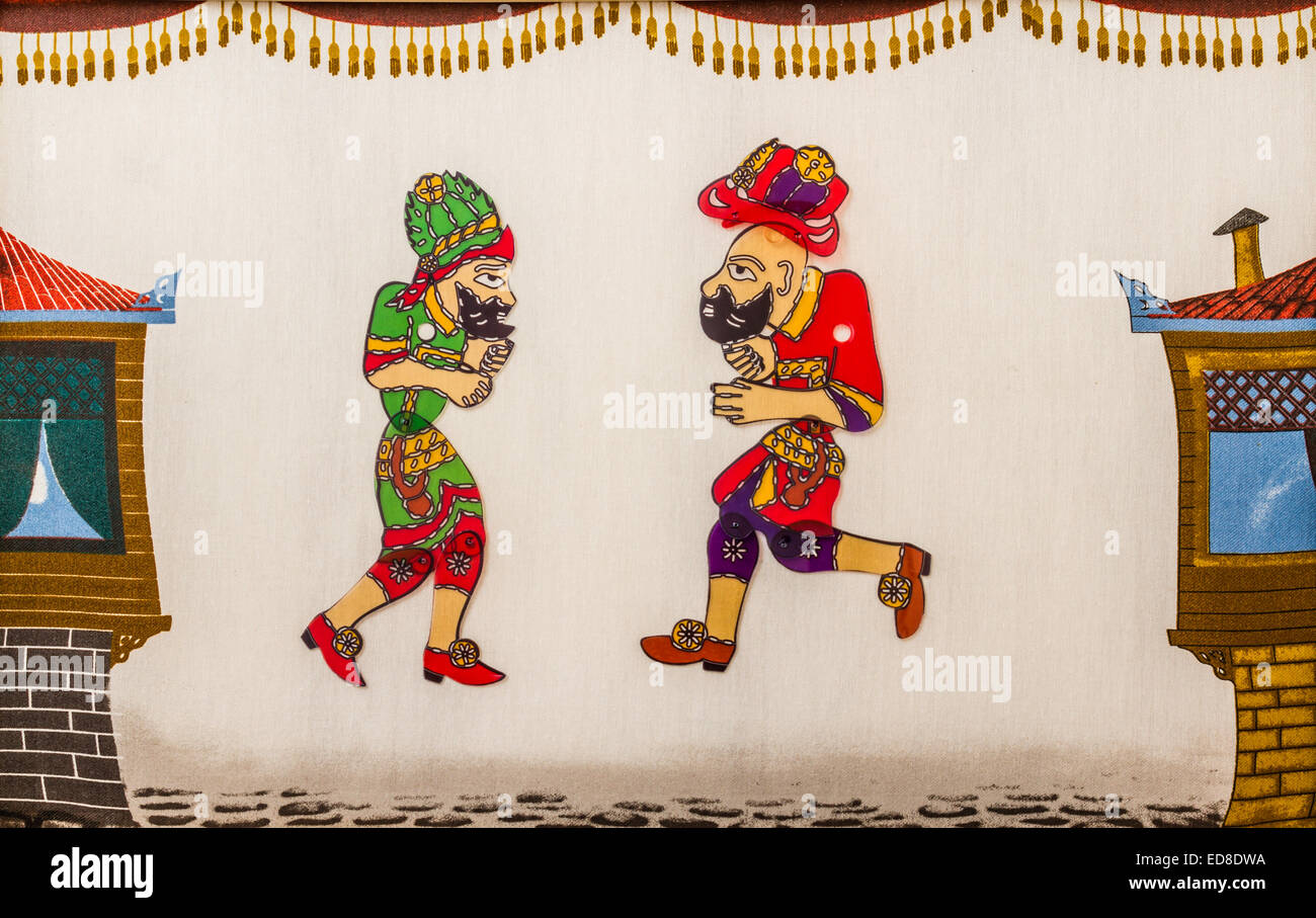 Traditional Turkish shadow play, hacivat and karagoz, popularized ...