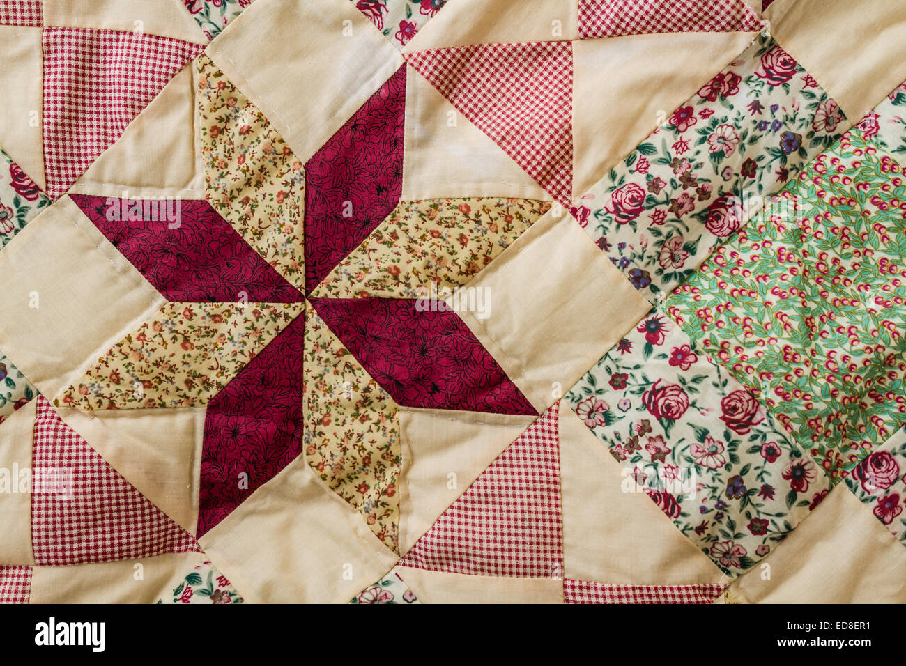 Close up from colorful patchwork sheet as texture and background Stock ...