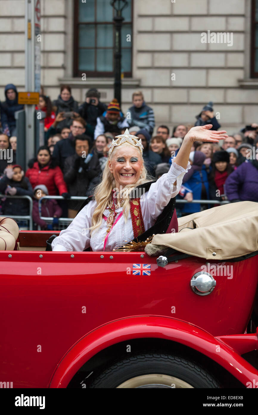 Miss Christmas, Donna Maria, waves to the crowds on Whitehall in Andy ...