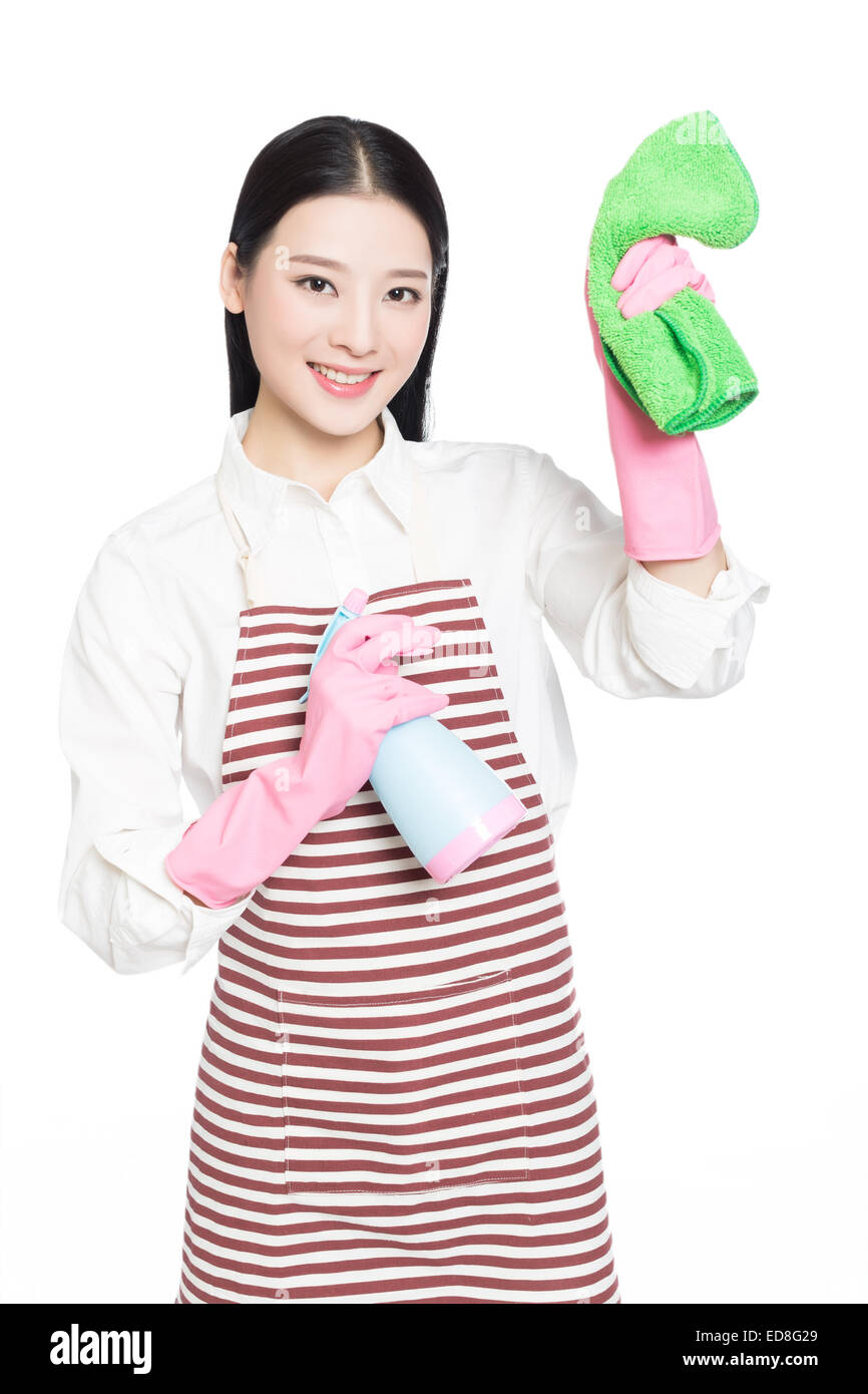Asian cleaning lady hi-res stock photography and images - Alamy