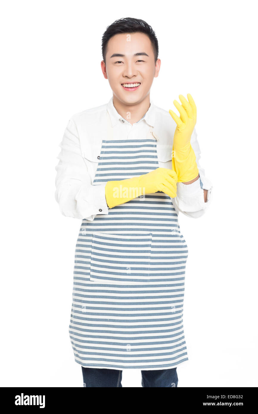 Chinese people cleaning house Cut Out Stock Images & Pictures - Alamy