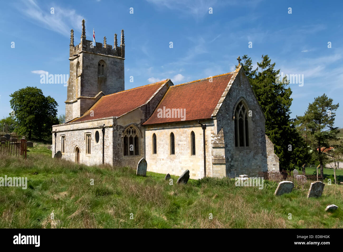 Imber Church, the Church of St Giles, in the uninhabited village of ...
