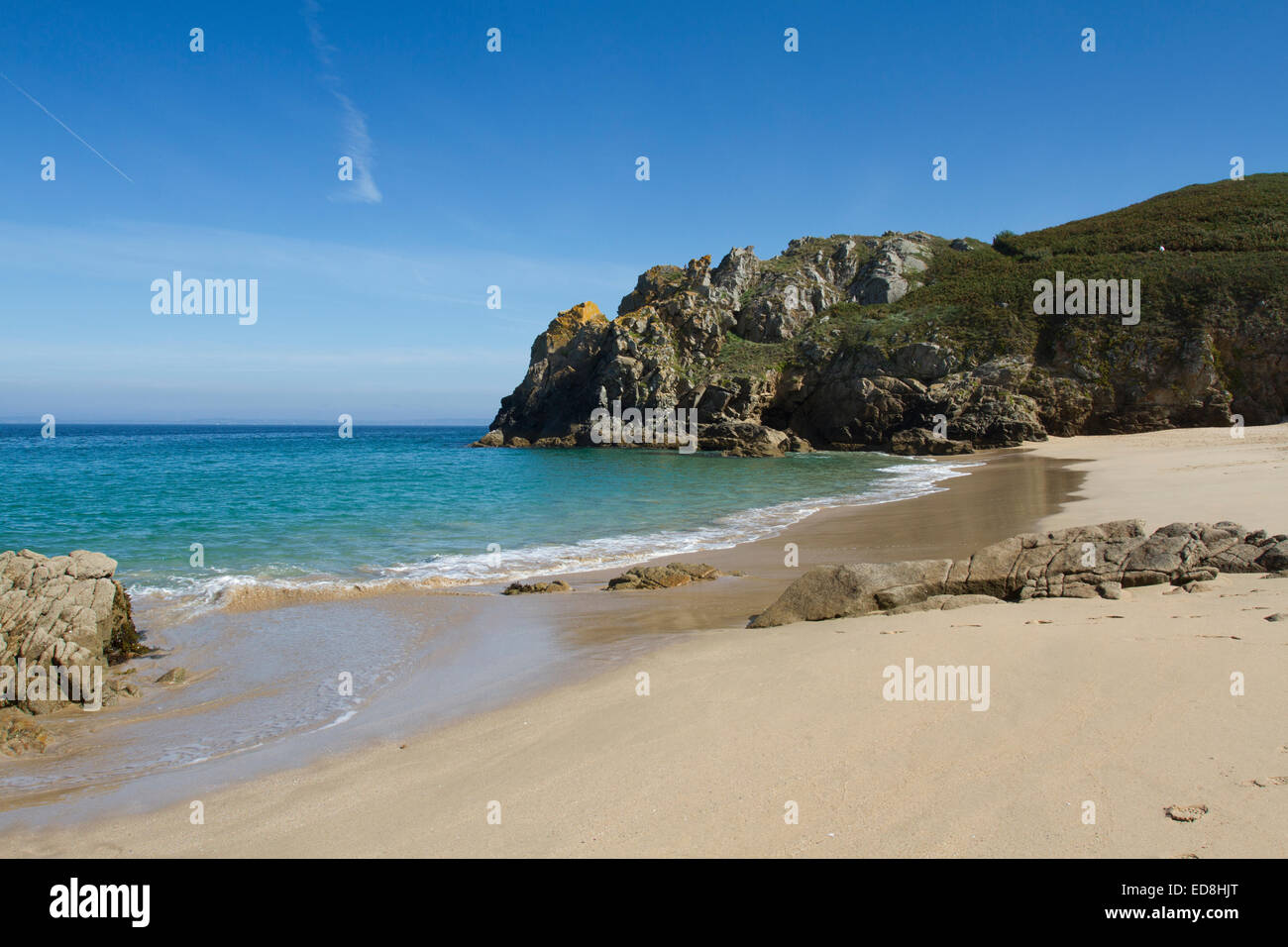 Pors Peron beach on Cap Sizun in Finistère in Western Brittany in ...