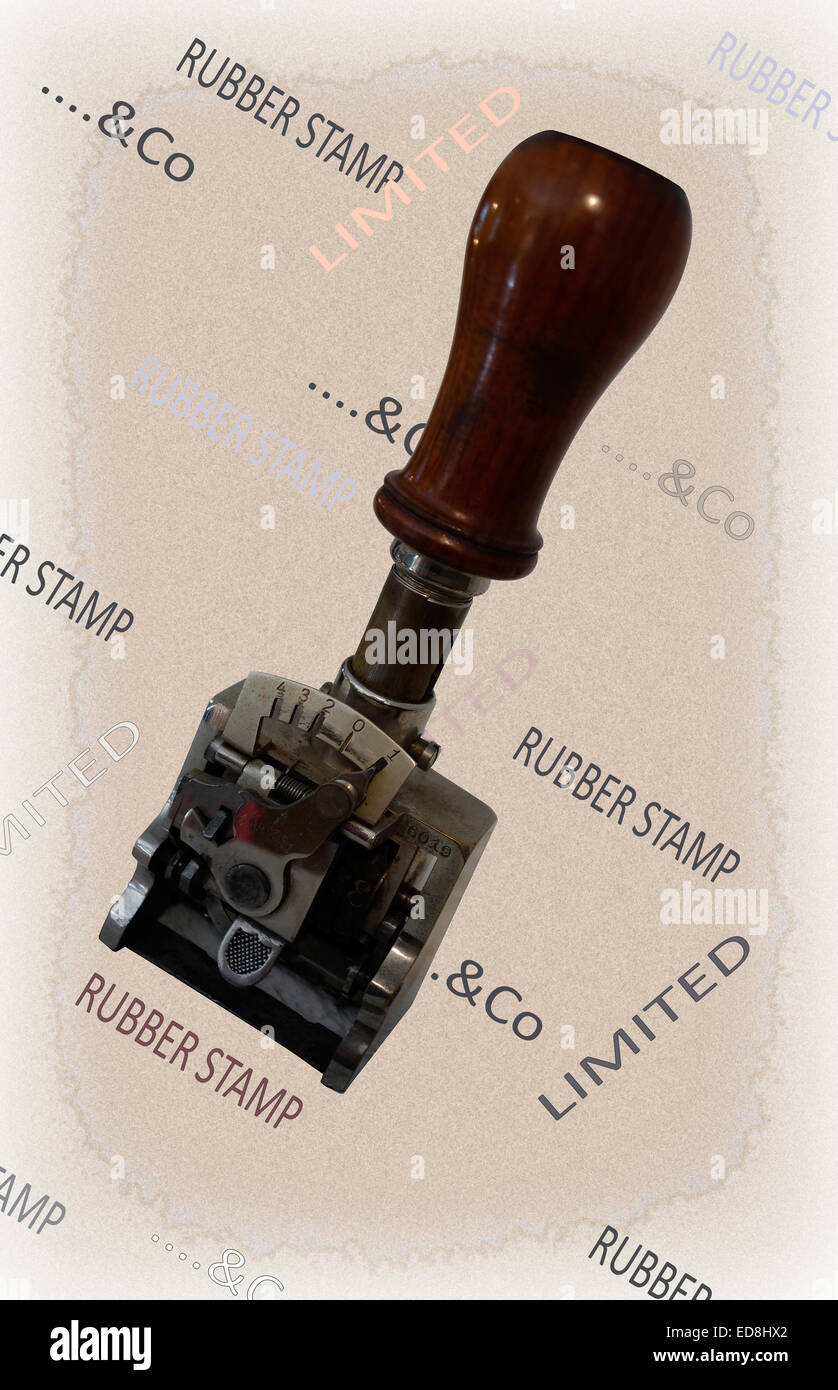 Vintage adjustable rubber stamp Stock Photo - Alamy