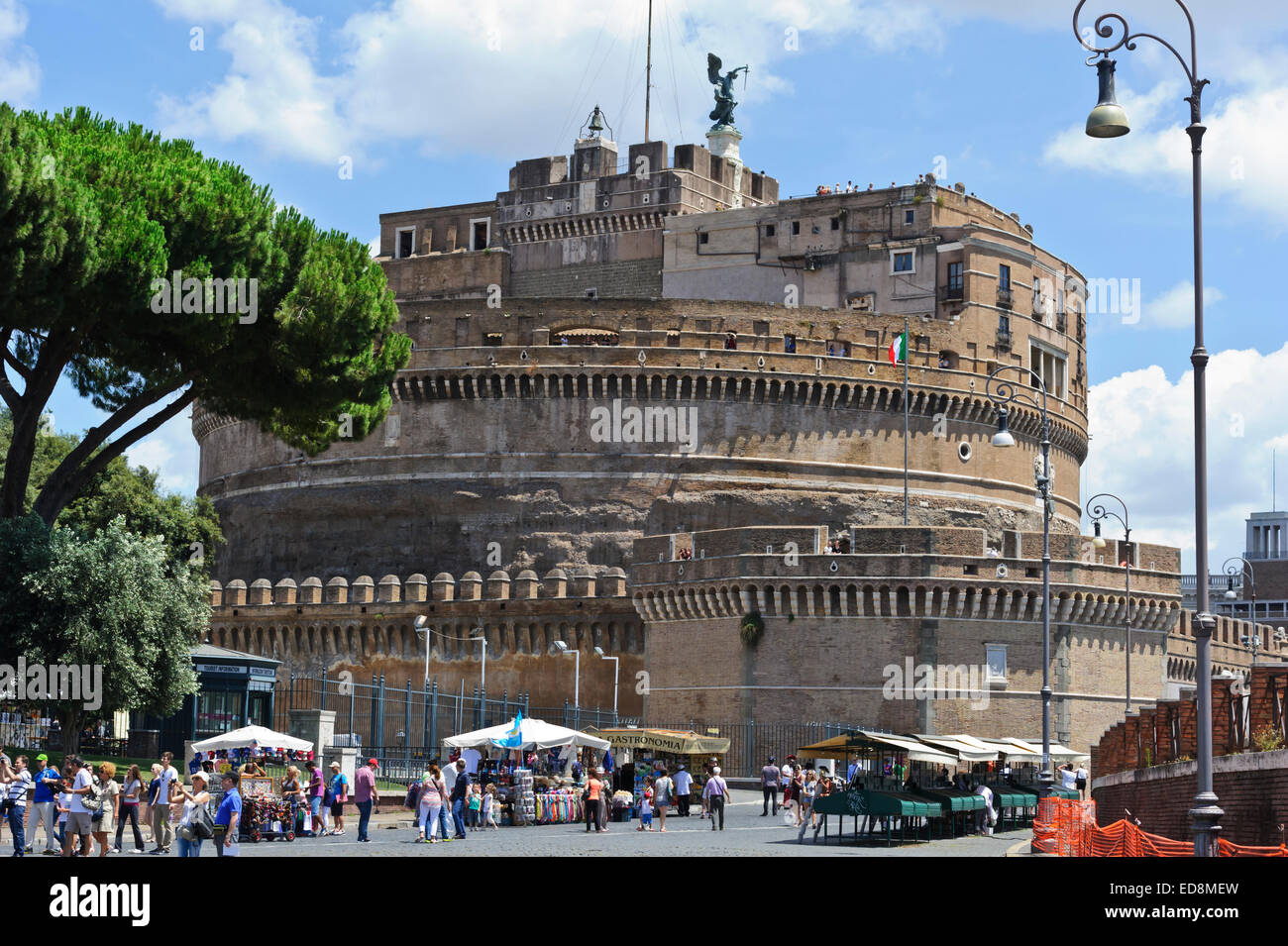 Castel Sant Angelo is a towering cylindrical building in Rome, Italy ...