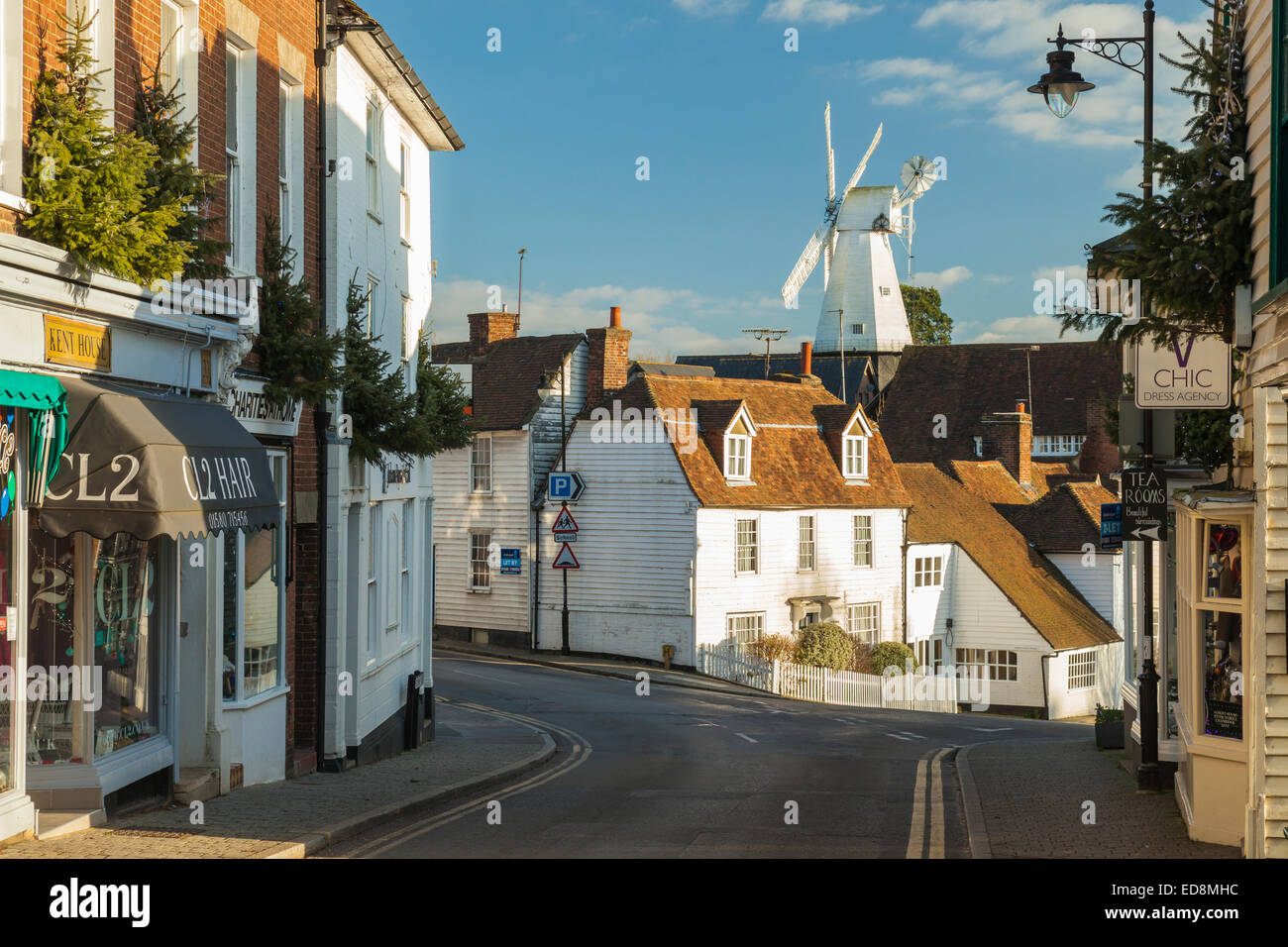 Winter afternoon on Stone Street in Cranbrook, Kent, England. Union ...