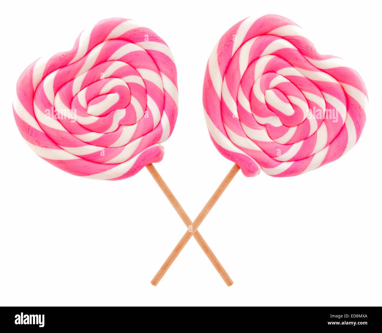 Two Valentines Day lollipops isolated on white Stock Photo - Alamy