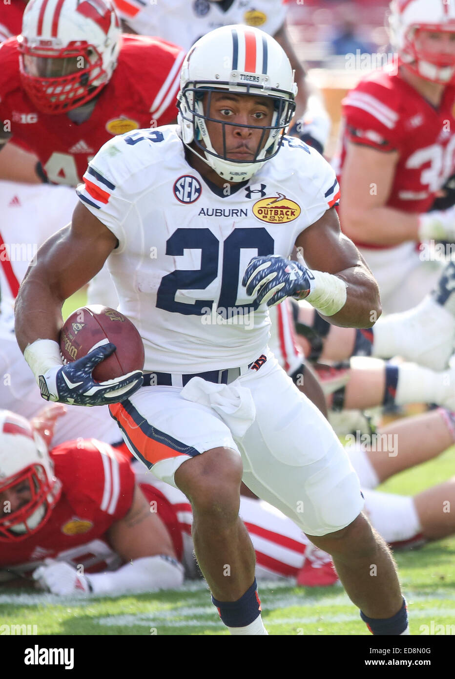 Tampa, FL, USA. 1st Jan, 2015. Auburn's Corey Grant #20 during a long ...