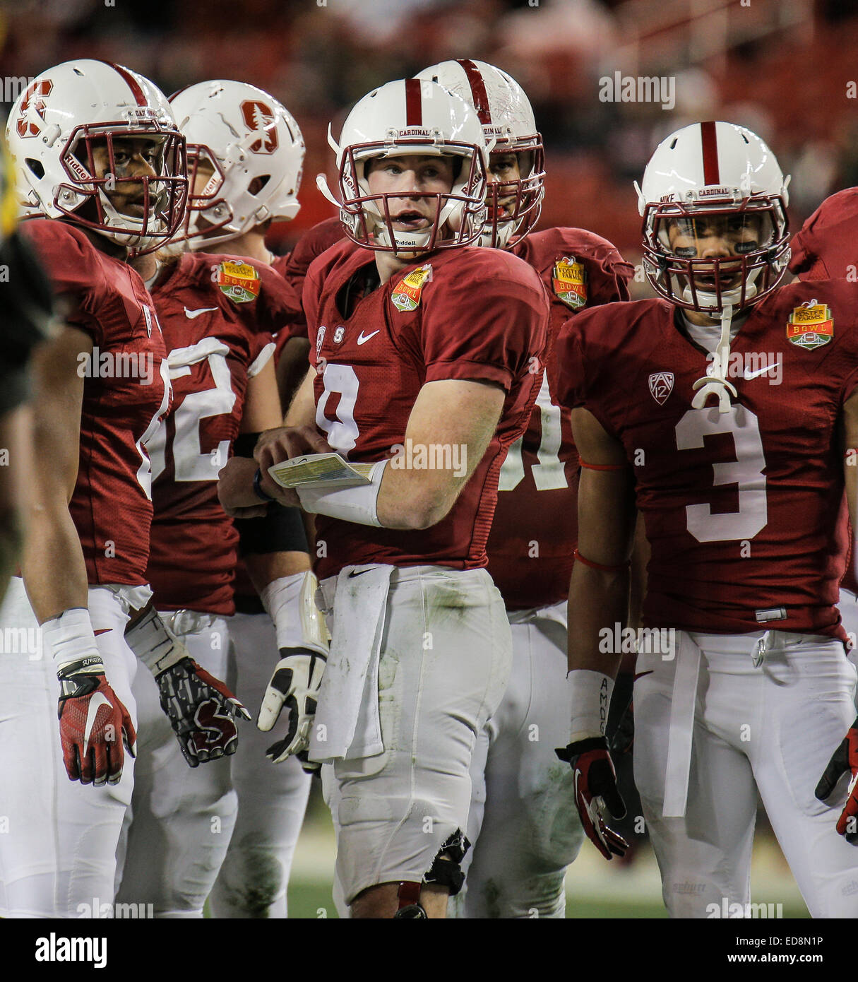 Santa Clara USA CA. 30th Dec, 2014. Stanford QB # 8 Kevin Hogan, WR # 3 ...