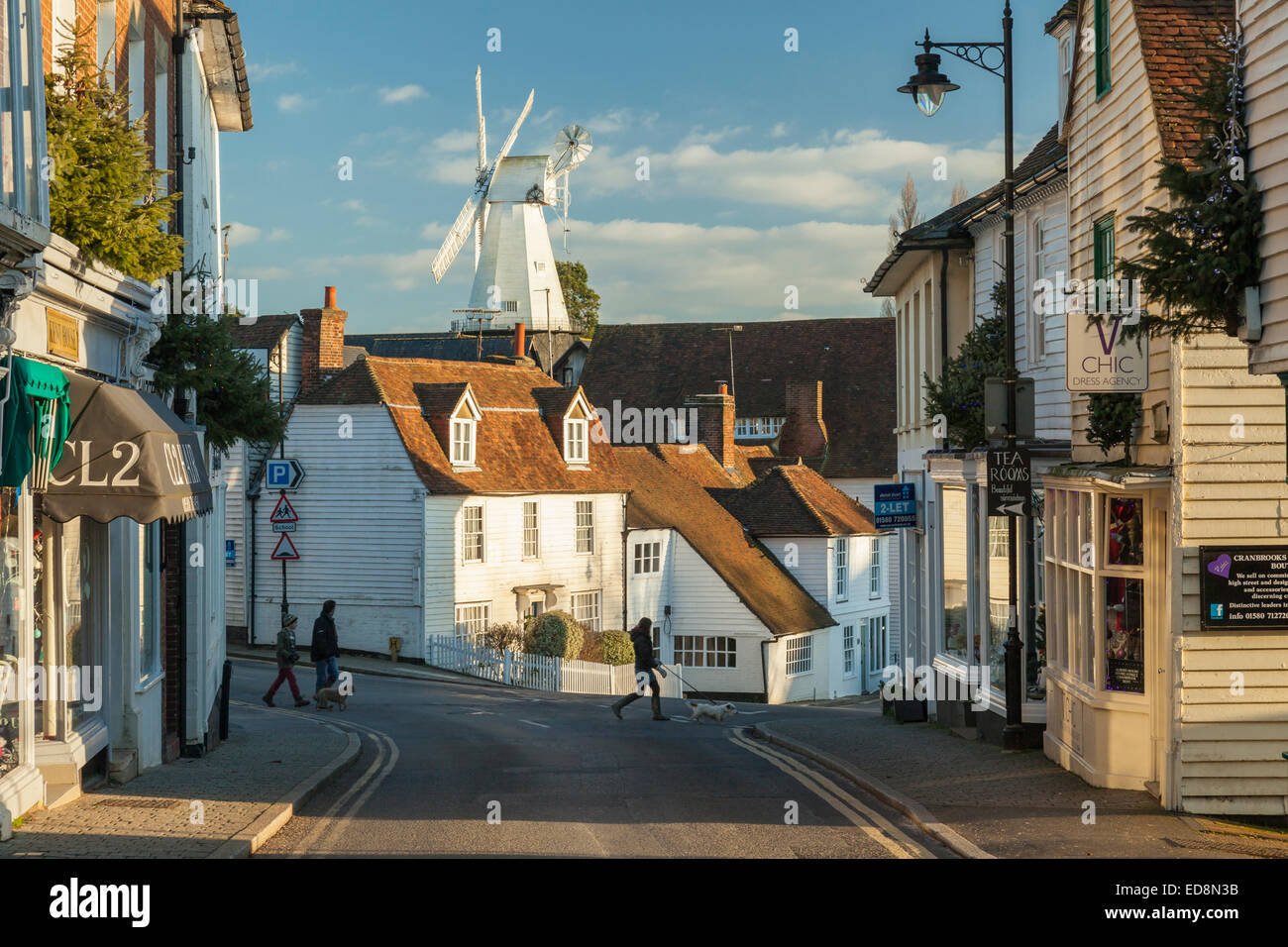 Winter afternoon on Stone Street in Cranbrook, Kent, England. Union ...