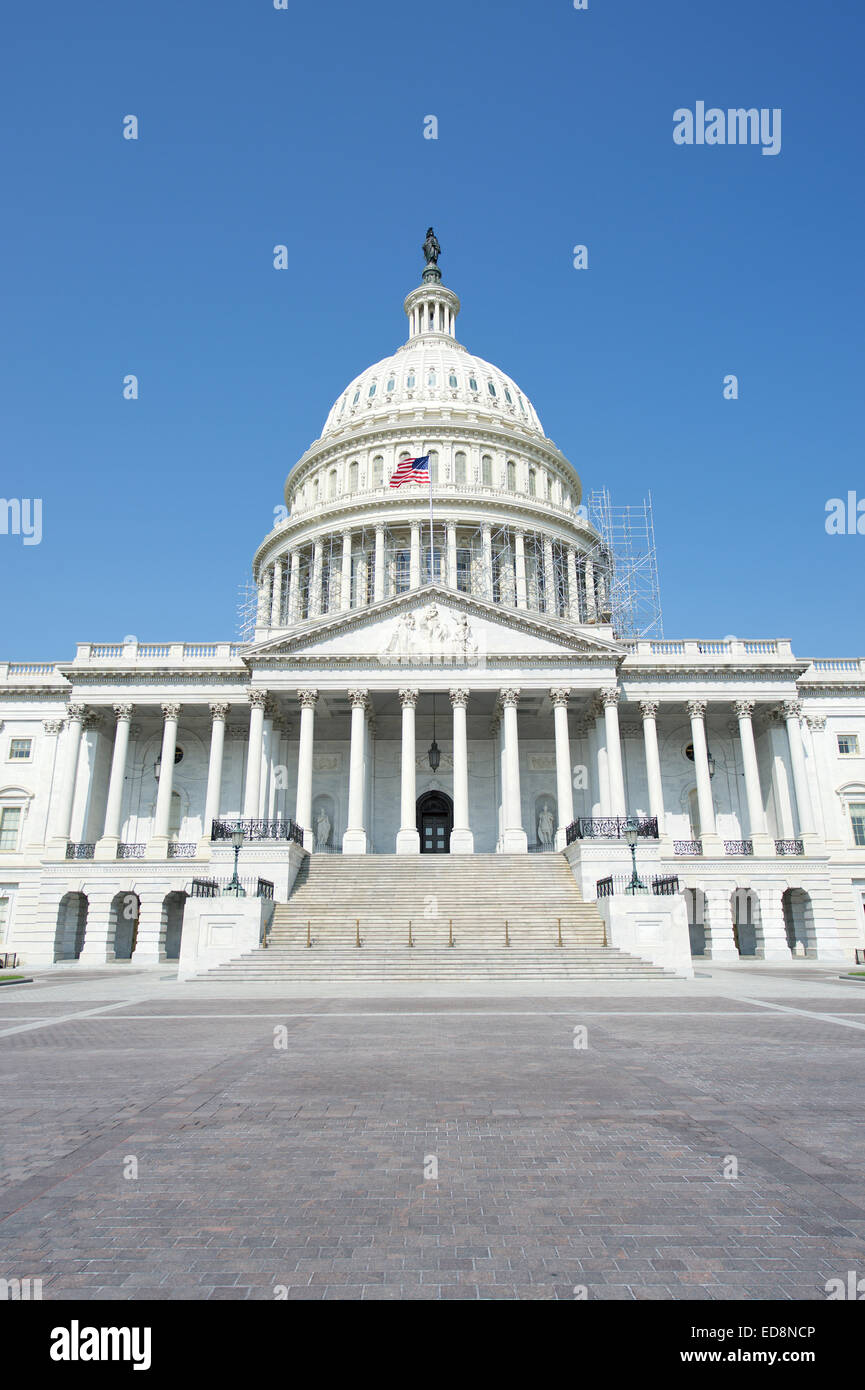 Capitol Building Washington DC USA scenic view with entrance staircase ...