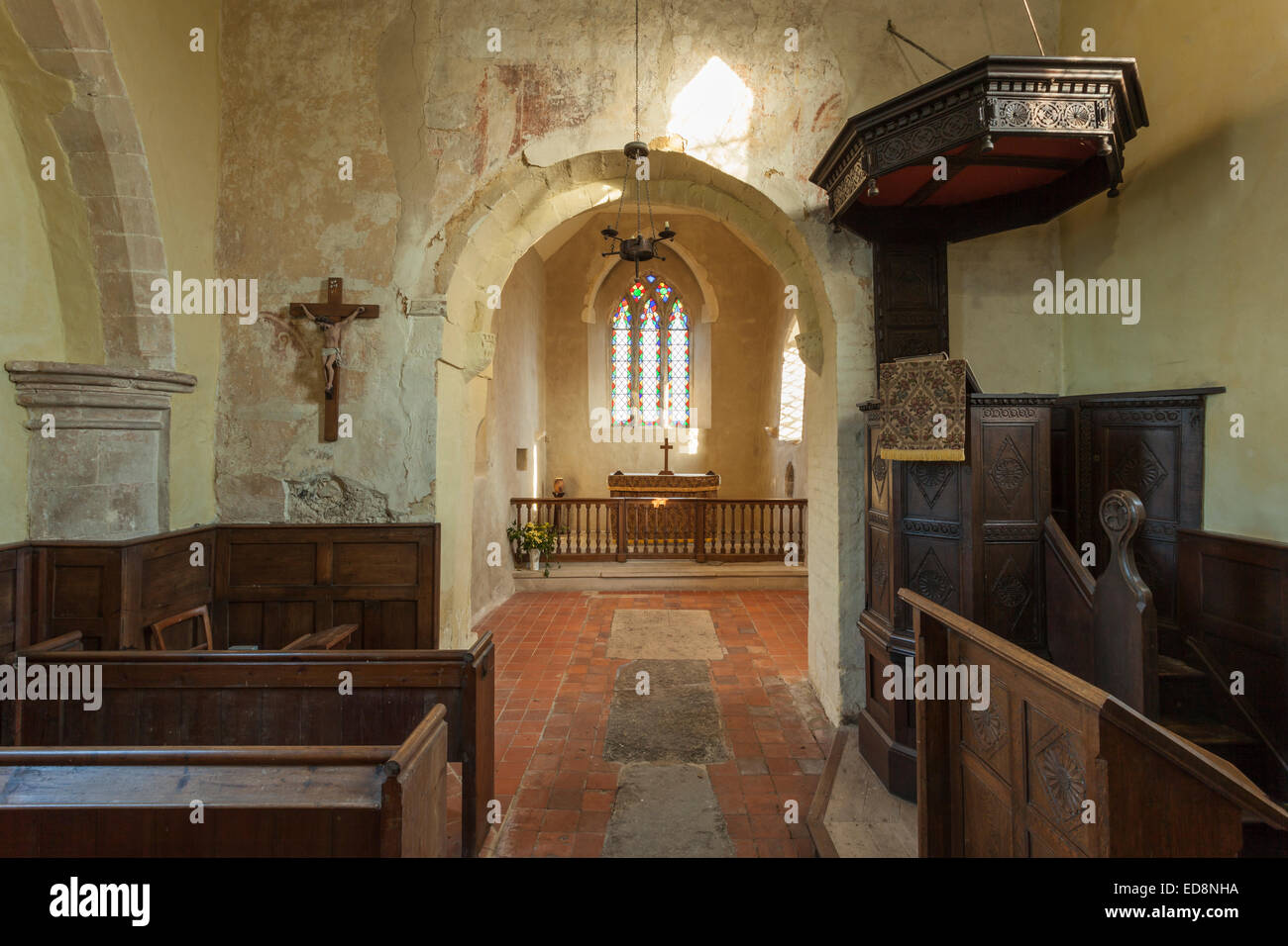 St Botolph's, Saxon church in West Sussex near Steyning, England Stock ...