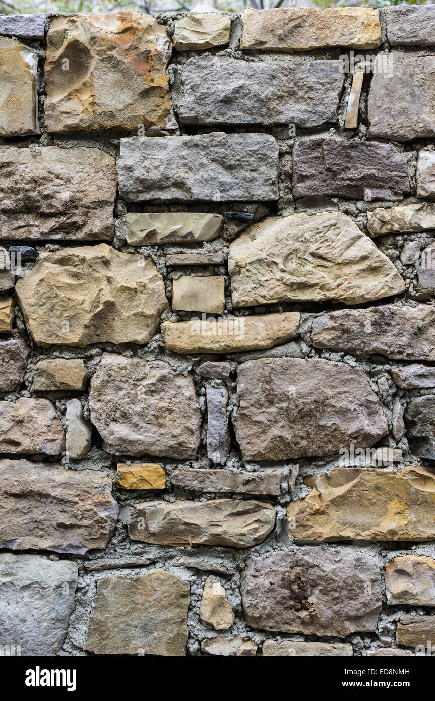 Colorful old stone wall texture, background Stock Photo - Alamy
