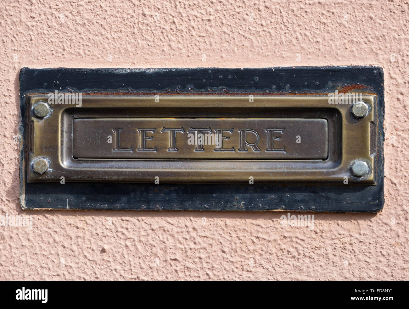 Typical Italian mailbox directly fixed on the wall Stock Photo - Alamy
