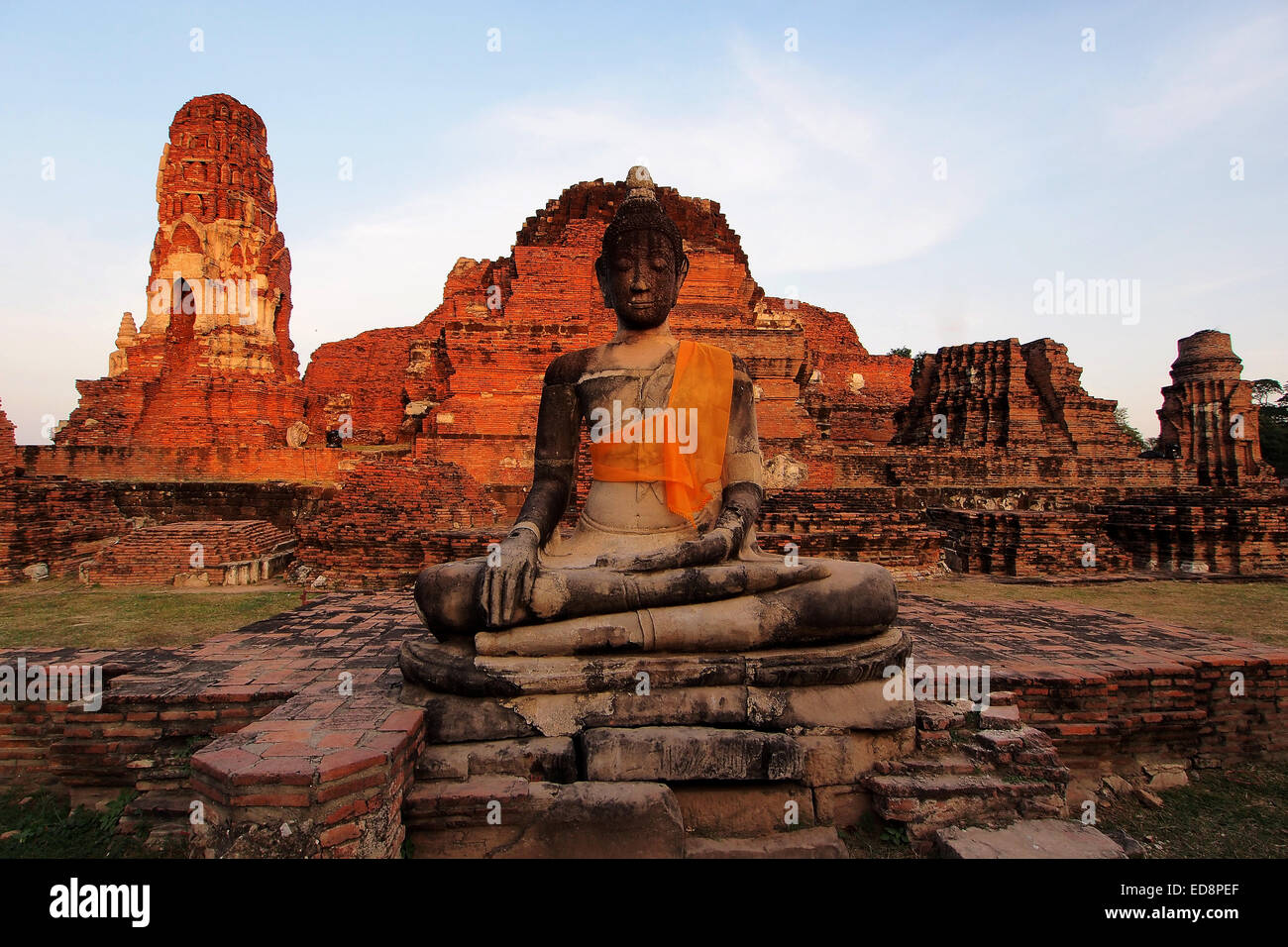 old buddha image with beautiful sky background Stock Photo - Alamy