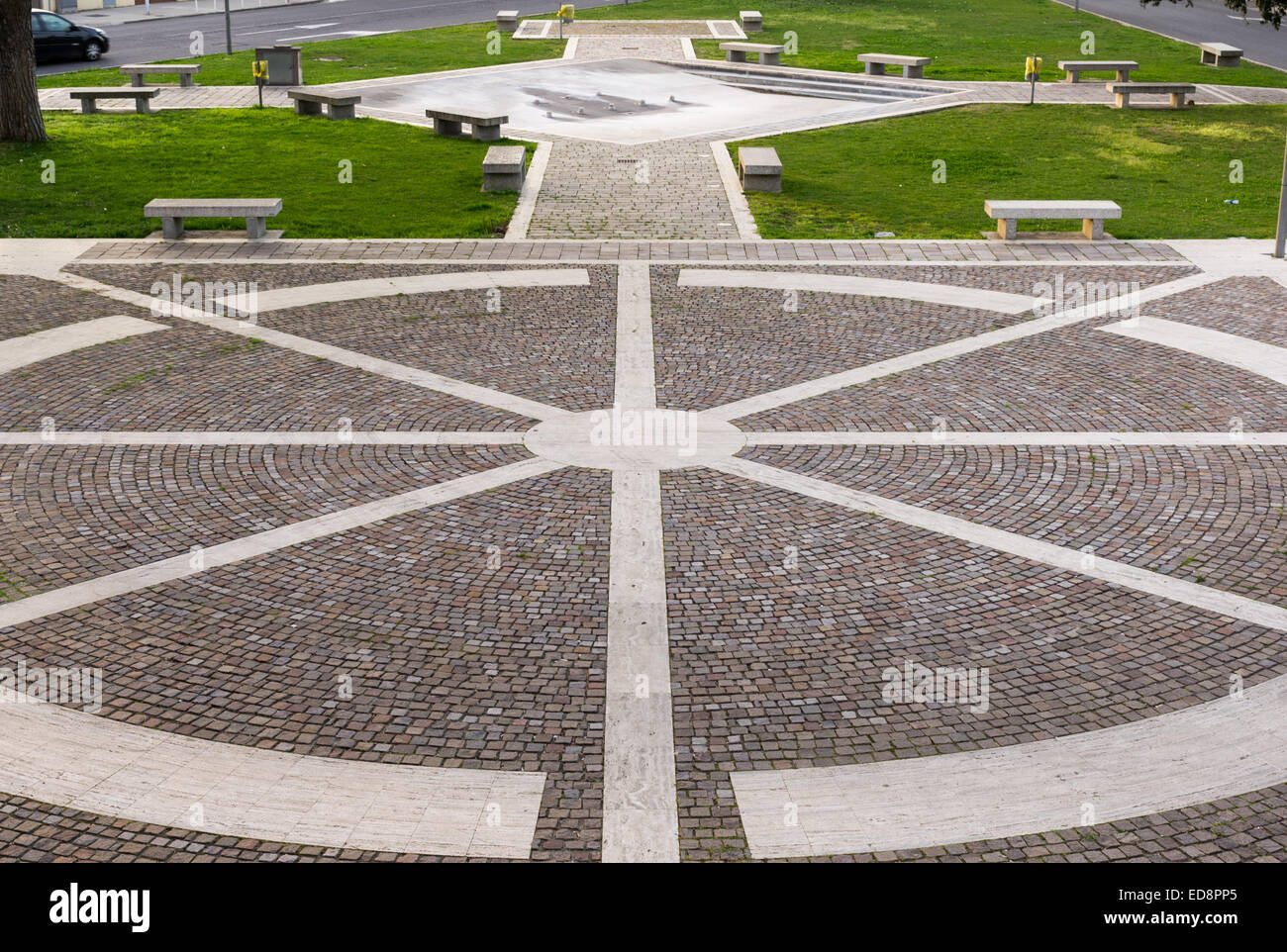paved square and circular shapes and geometric designs Stock Photo - Alamy
