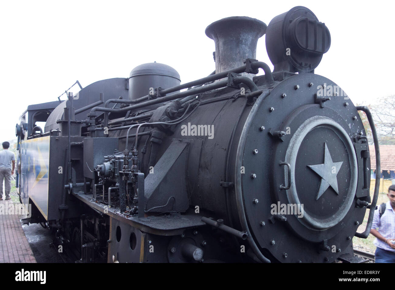 Old steam train in Ooty, south India. Funicular Railway to Hill Station ...