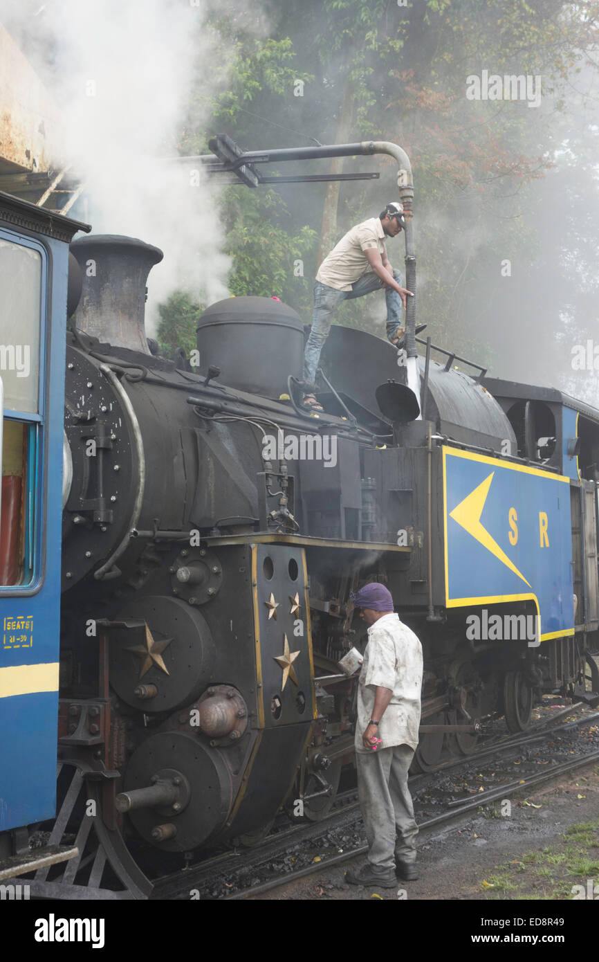Old steam train in Ooty, south India. Funicular Railway to Hill Station ...
