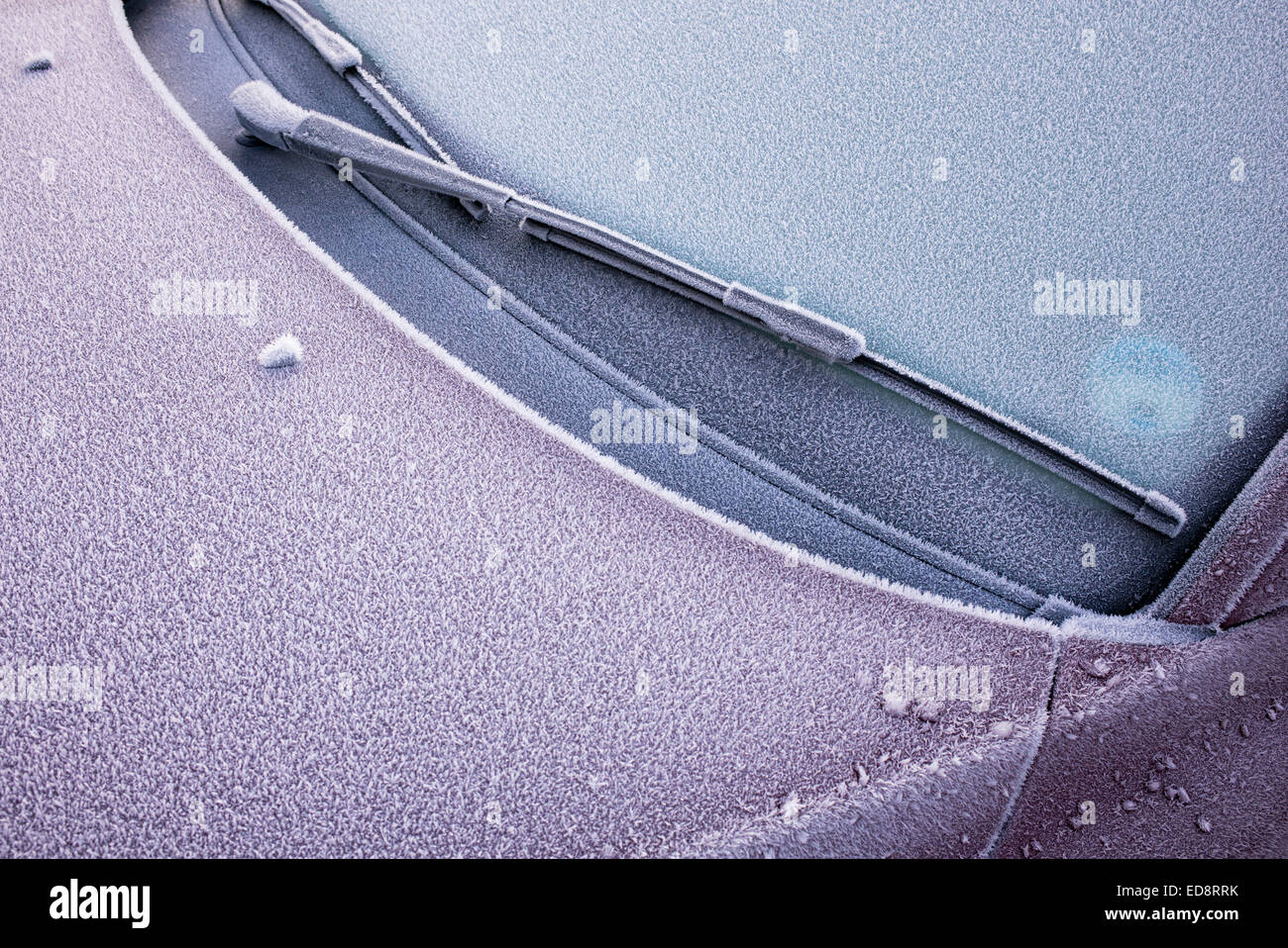 Frost on a car abstract Stock Photo - Alamy