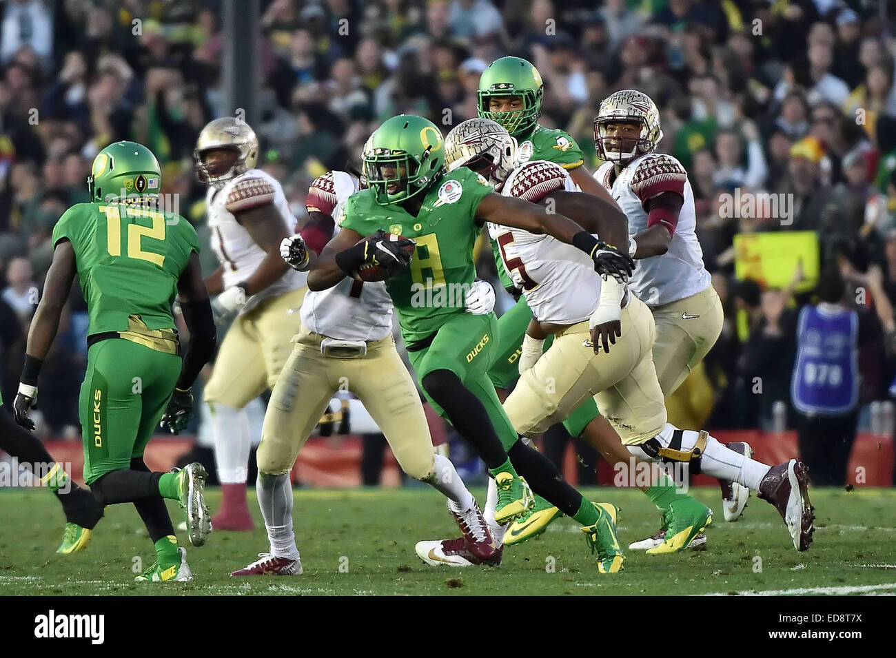 Pasadena, CA. 1st Jan, 2015. Oregon Ducks defensive back Reggie Daniels ...