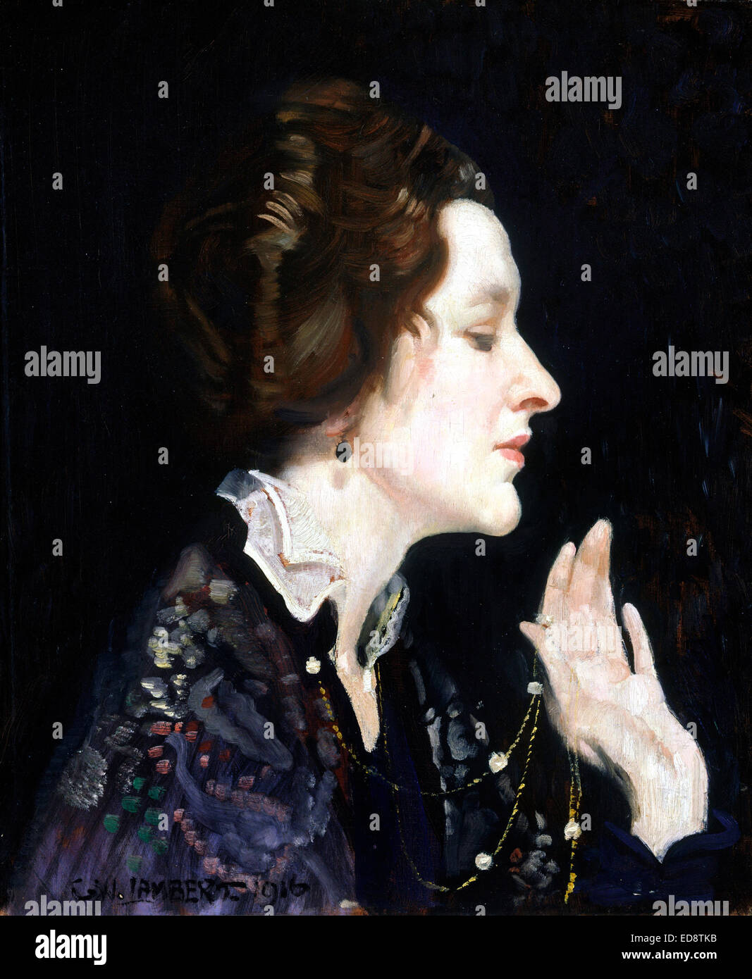 George Washington Lambert - Portrait of a Lady (The Dancer) 1911 Oil on ...