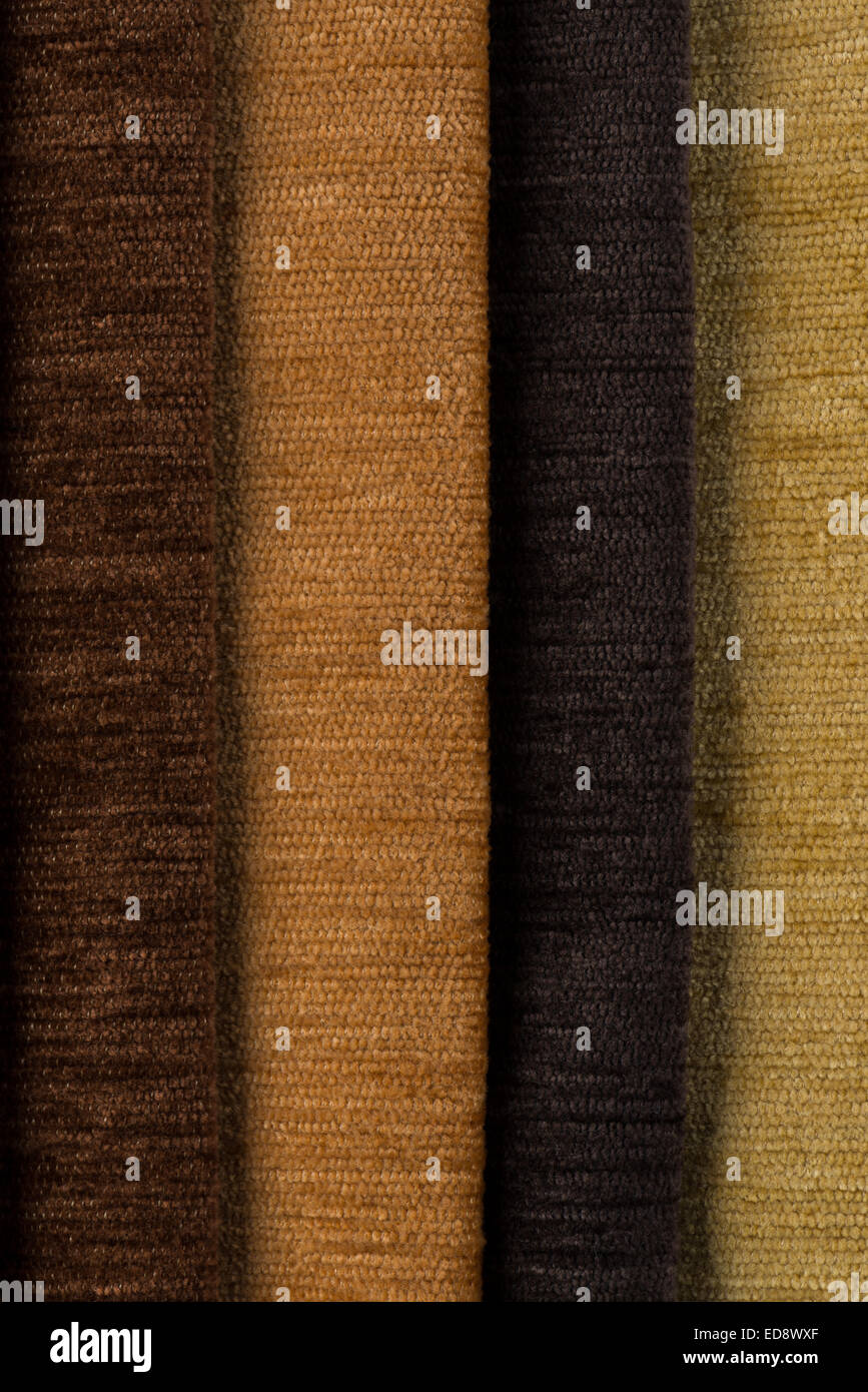 Closeup detail of multi color fabric texture samples Stock Photo - Alamy
