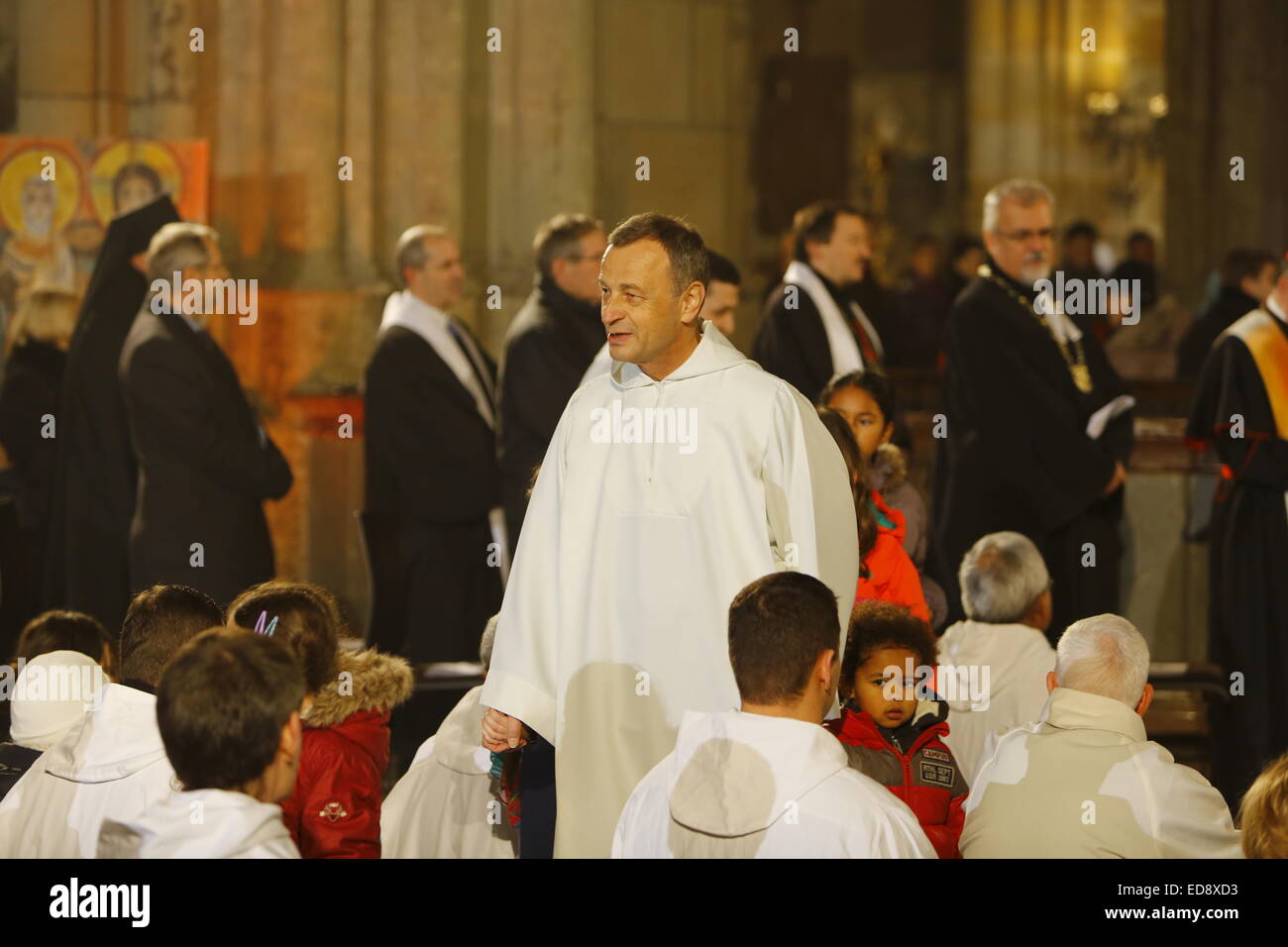 Brother Alois, the Prior of the Taizé Community, processes into St ...