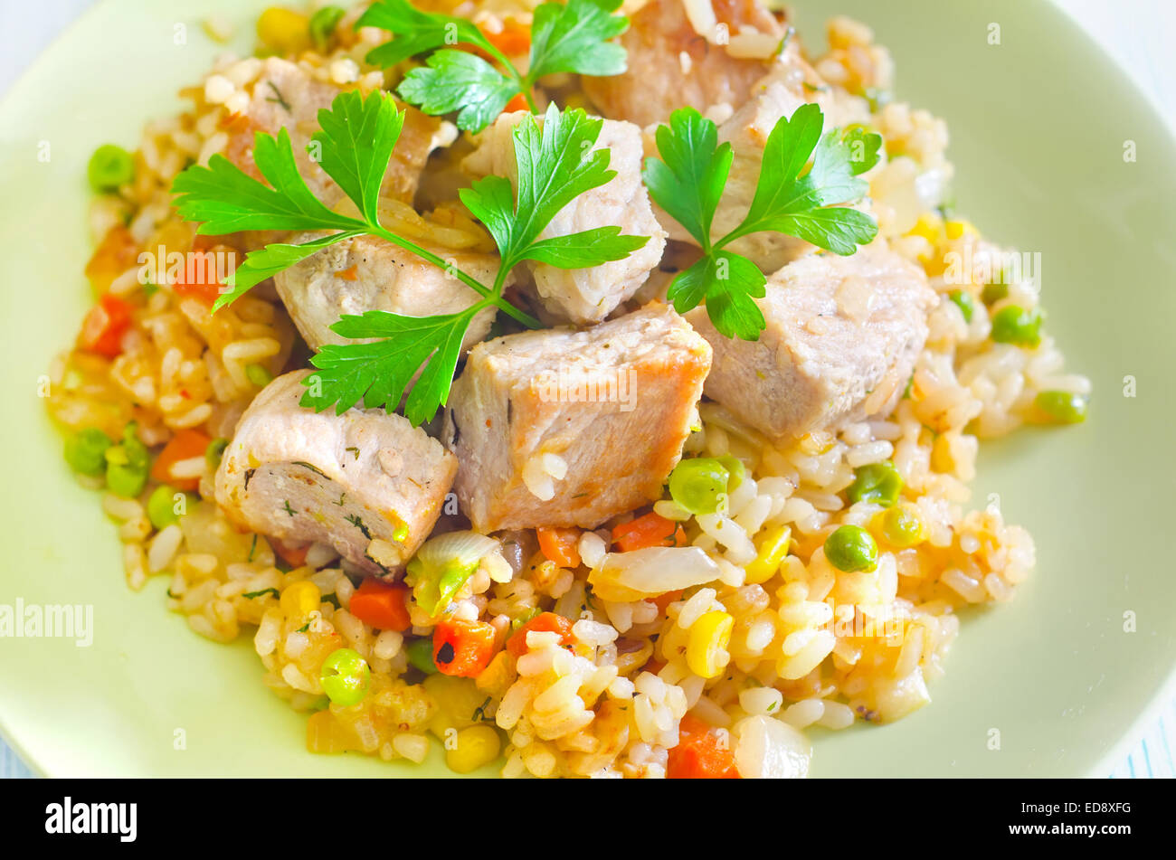 rice with meat Stock Photo - Alamy