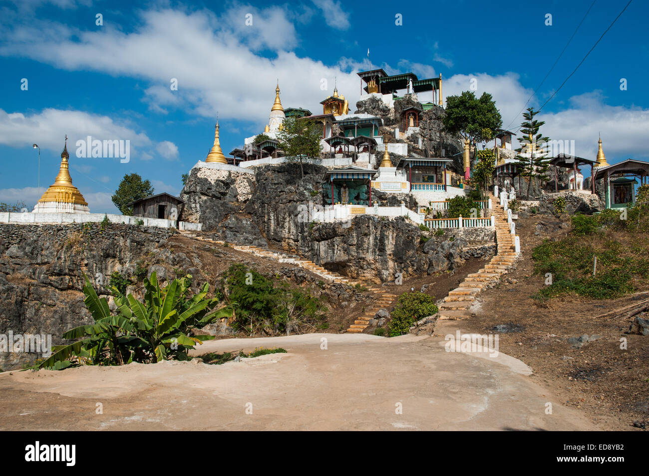 Hilltop pagoda, Loikaw, Myanmar Stock Photo - Alamy