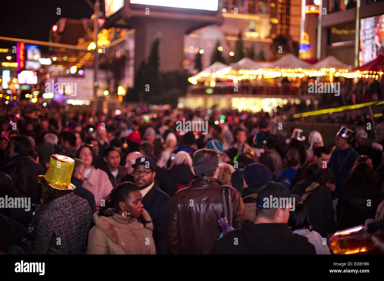 New Years Eve revelers in Las Vegas Stock Photo - Alamy